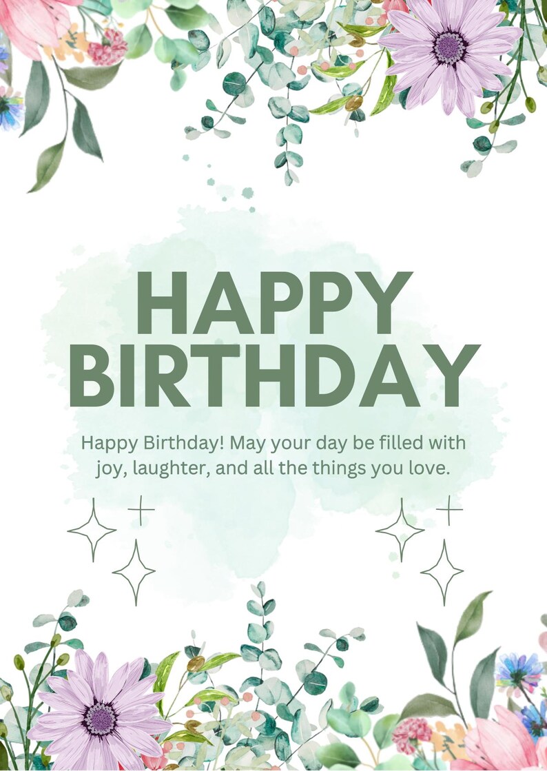 Green Birthday Card - Etsy