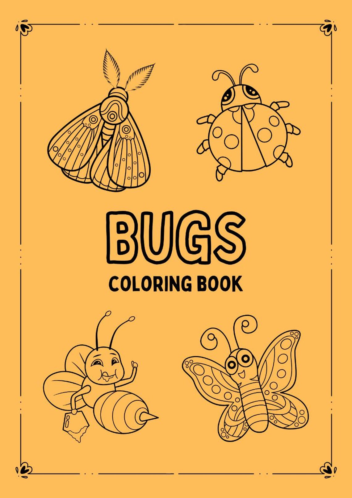 Bugs Coloring Book |mini Coloring Book| Insect Coloring Book |insect ...