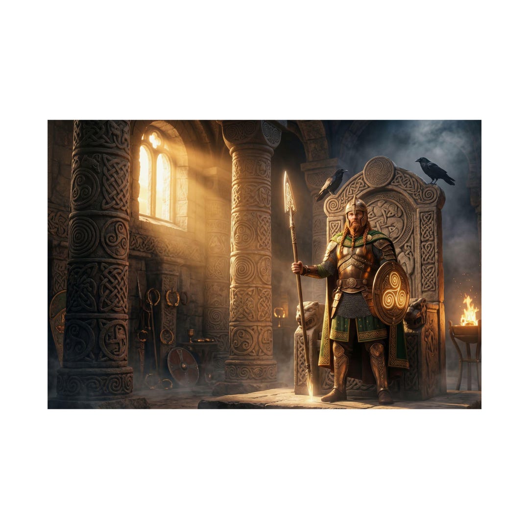 Lugh Poster | Celtic God Wall Art | Temple Scene | Legendary Deity ...