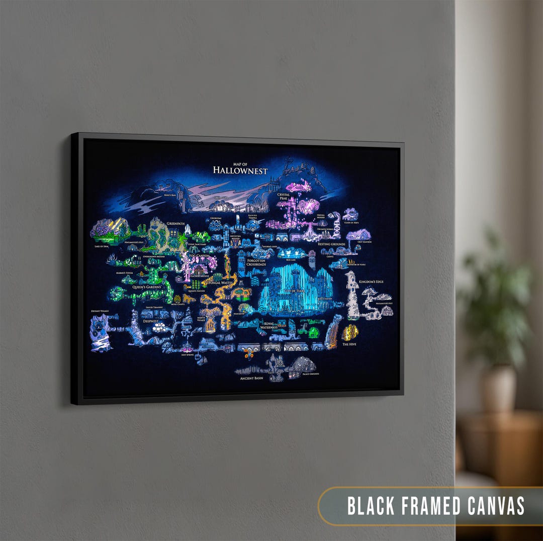 Hollow Knight Map Print, Hollow Knight Map Canvas, High Quality Print ...