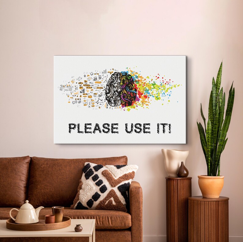 Please Use It! Poster, Brain Poster, Mental Health Print, Motivation ...