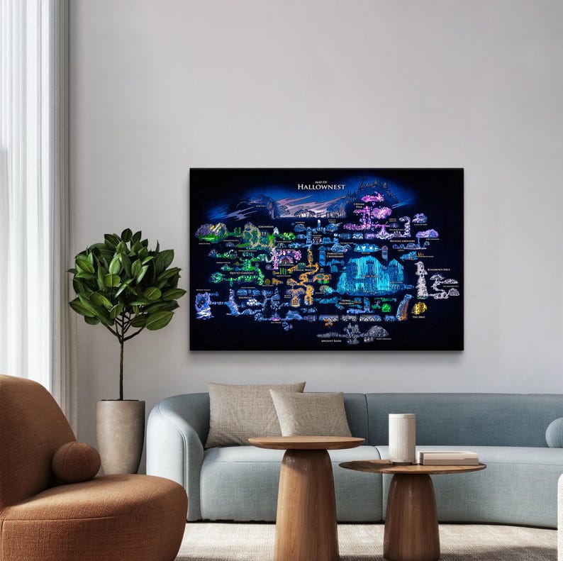 Hollow Knight Map Print, Hollow Knight Map Canvas, High Quality Print ...