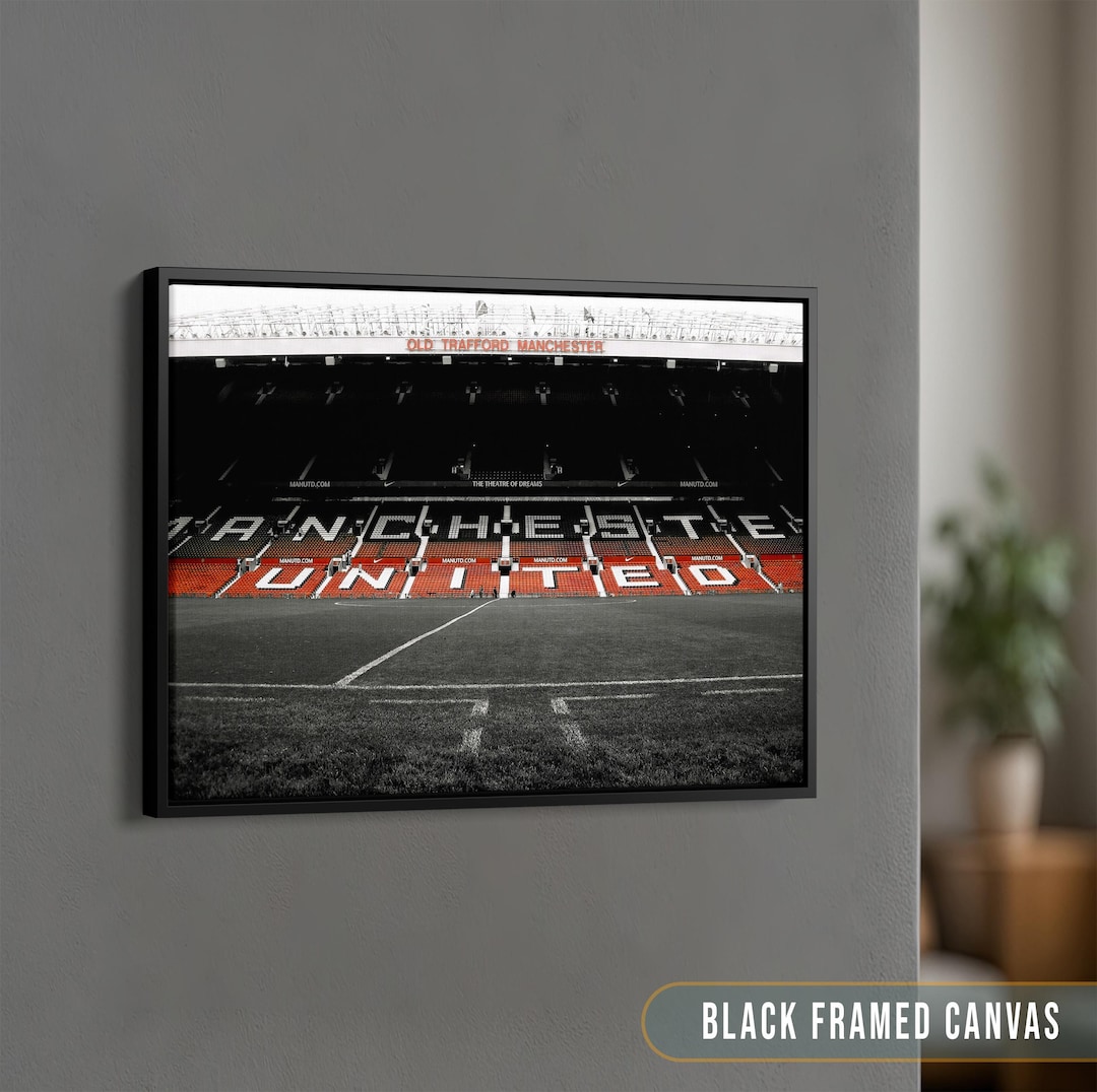 Old Trafford Print, Old Trafford Stadium Canvas Wall Decor, MU Stadium ...