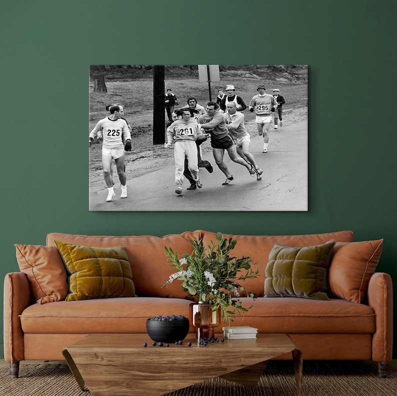 First Female Marathon Runner Poster, Kathrine Switzer Print, First ...