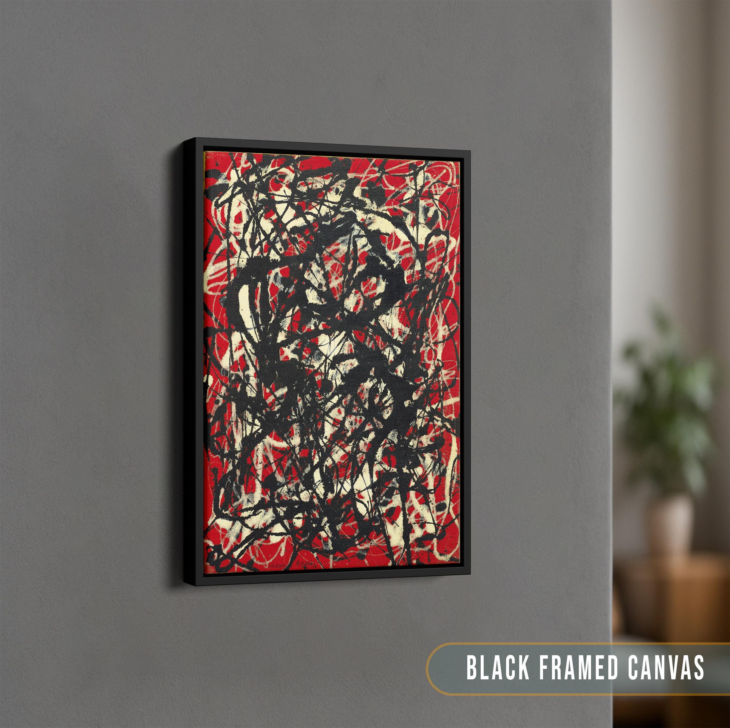 Jackson Pollock Poster, Red-black Abstract Art, Maximalist Wall Decor ...