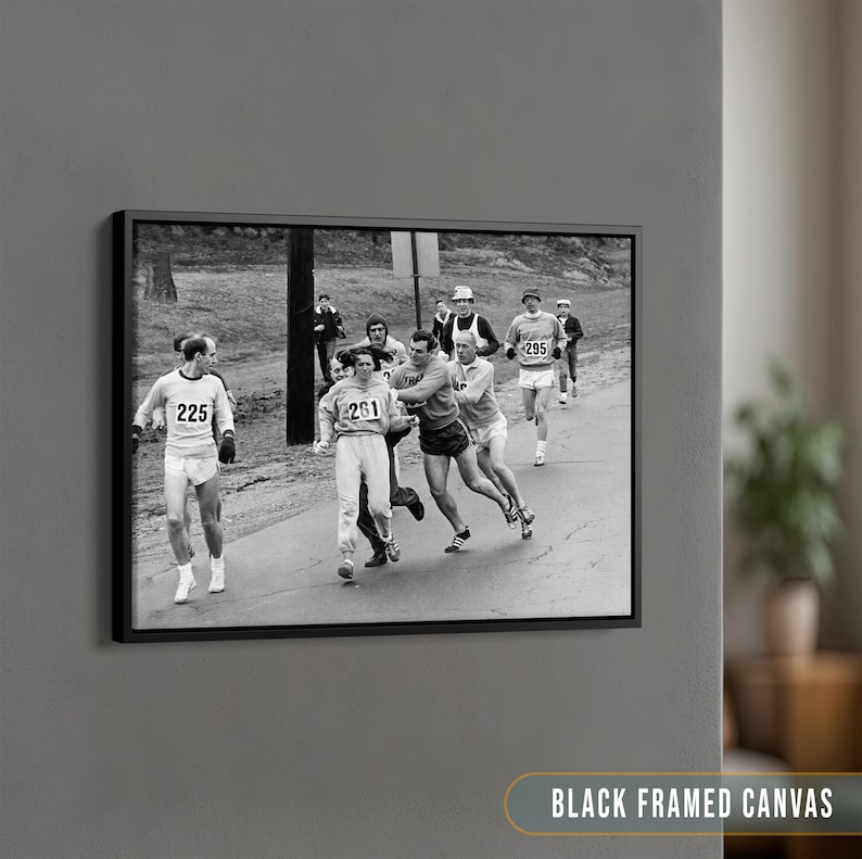 First Female Marathon Runner Poster, Kathrine Switzer Print, First ...