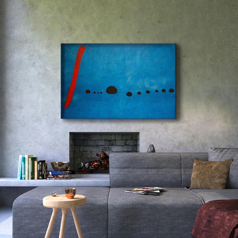 Joan Miro Triptych Bleu Print, Triptych Bleu II Canvas, Joan Miro Blue ...