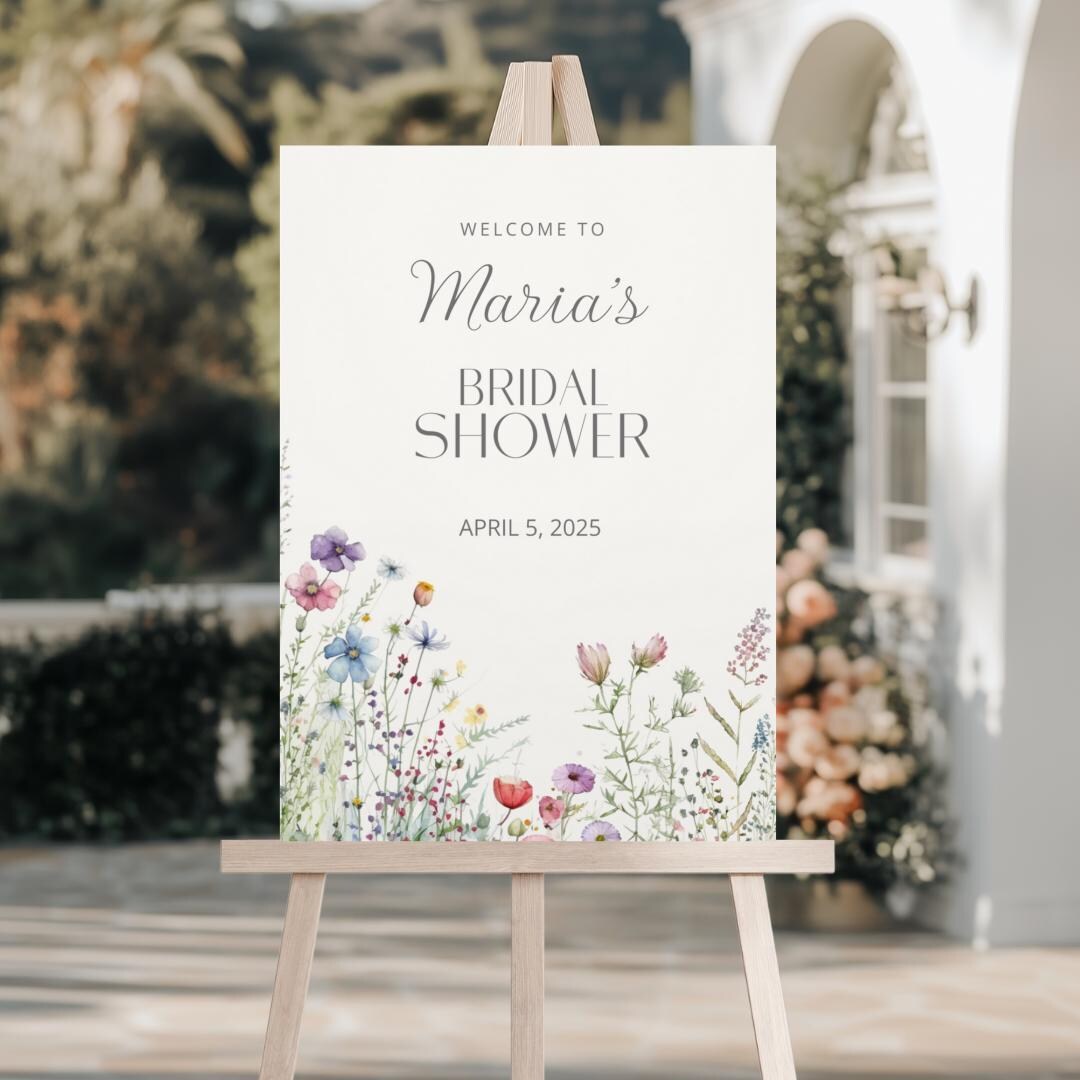 Wildflower Bridal Shower Welcome Sign, Floral Welcome Sign, Love is in ...