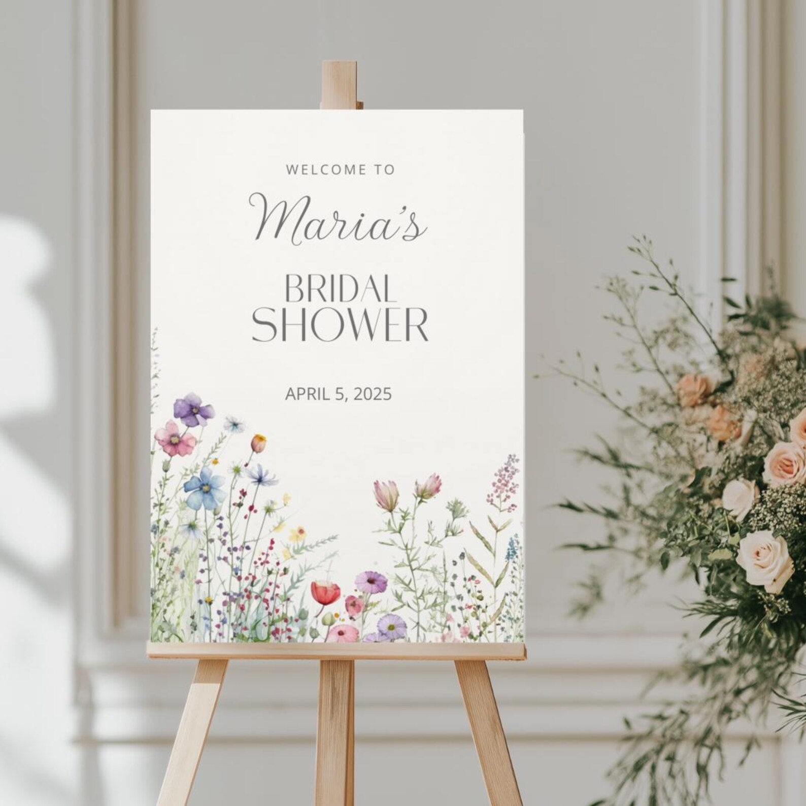 Wildflower Bridal Shower Welcome Sign, Floral Welcome Sign, Love is in ...
