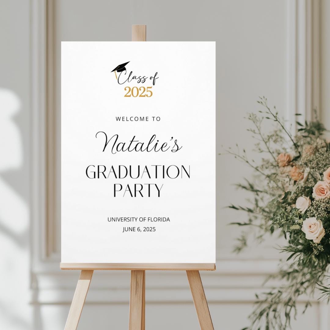 Graduation Party Welcome Sign, Minimalist Grad Party Welcome Poster ...