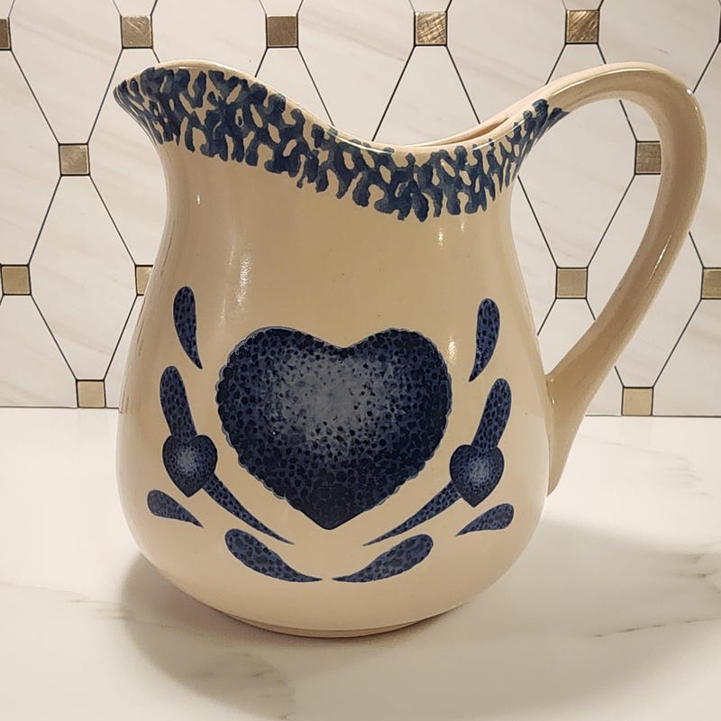 Blue Ceramic Pitcher - Etsy