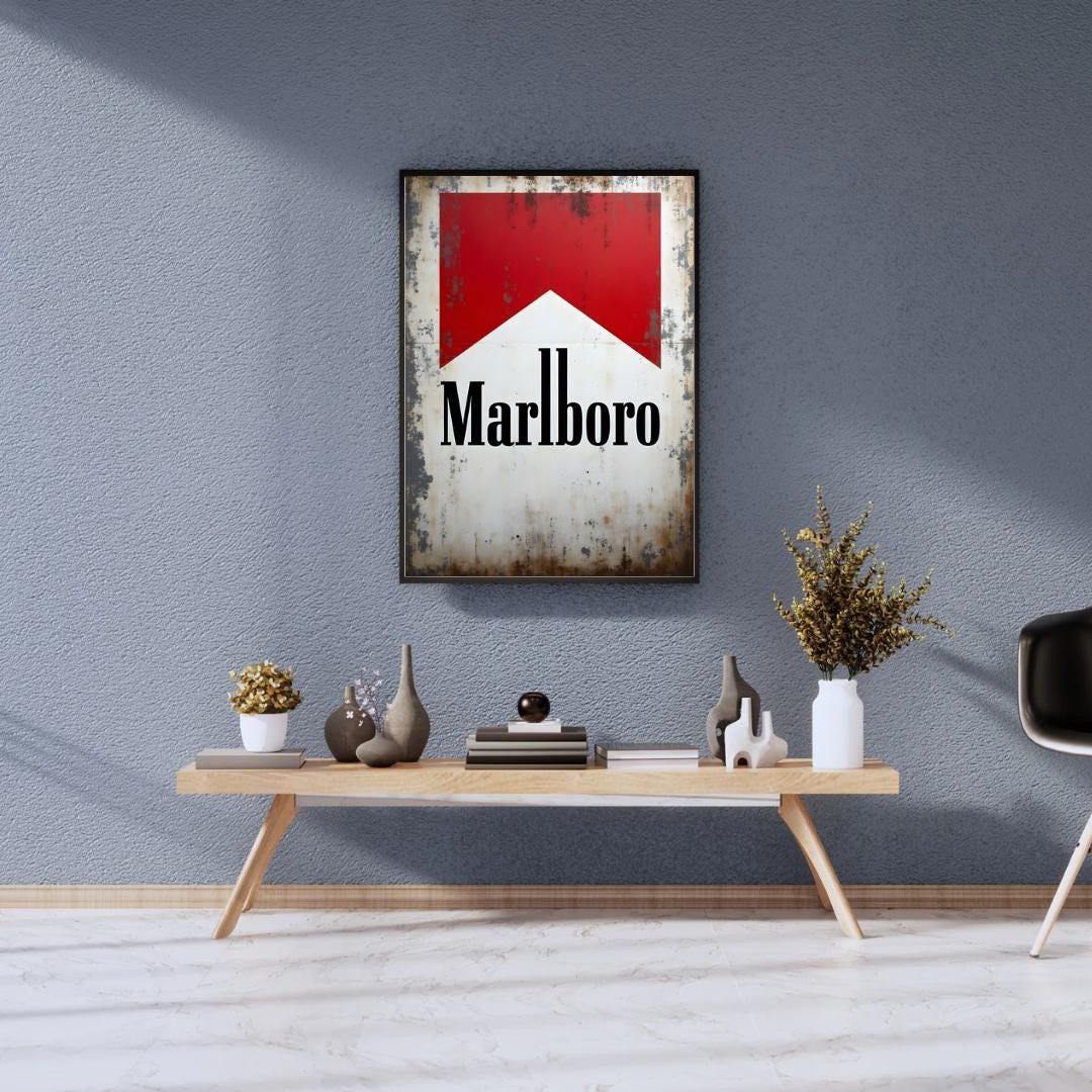 Marlboro Logo Vintage Art - Vintage Poster - Retro Wall Art - Cigar ...