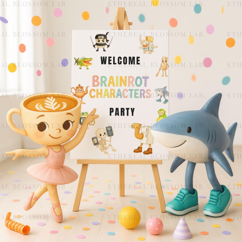 Italian Brainrot Welcome Sign Mockup – 18x24” Tralalelo Tralala Party ...