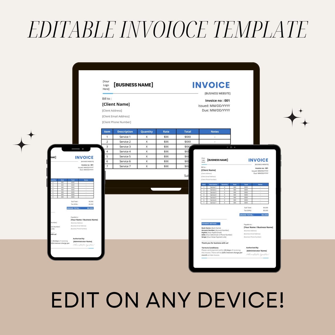 Invoice Template | Editable Business Invoice for Small Business ...