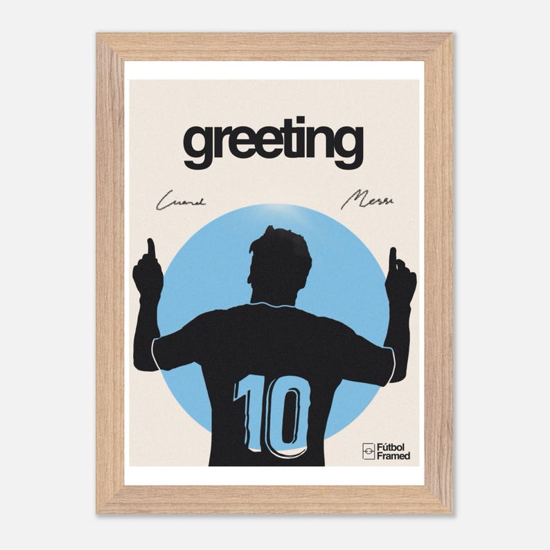 Messi Celebration Poster - "greeting" - Premium Framed Poster - Etsy