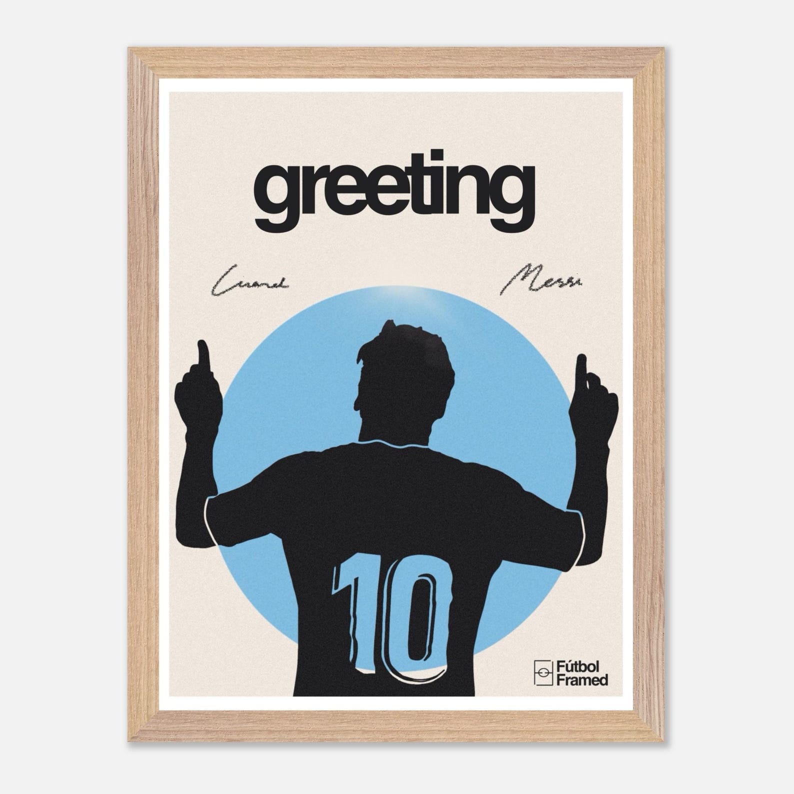 Messi Celebration Poster - "greeting" - Premium Framed Poster - Etsy