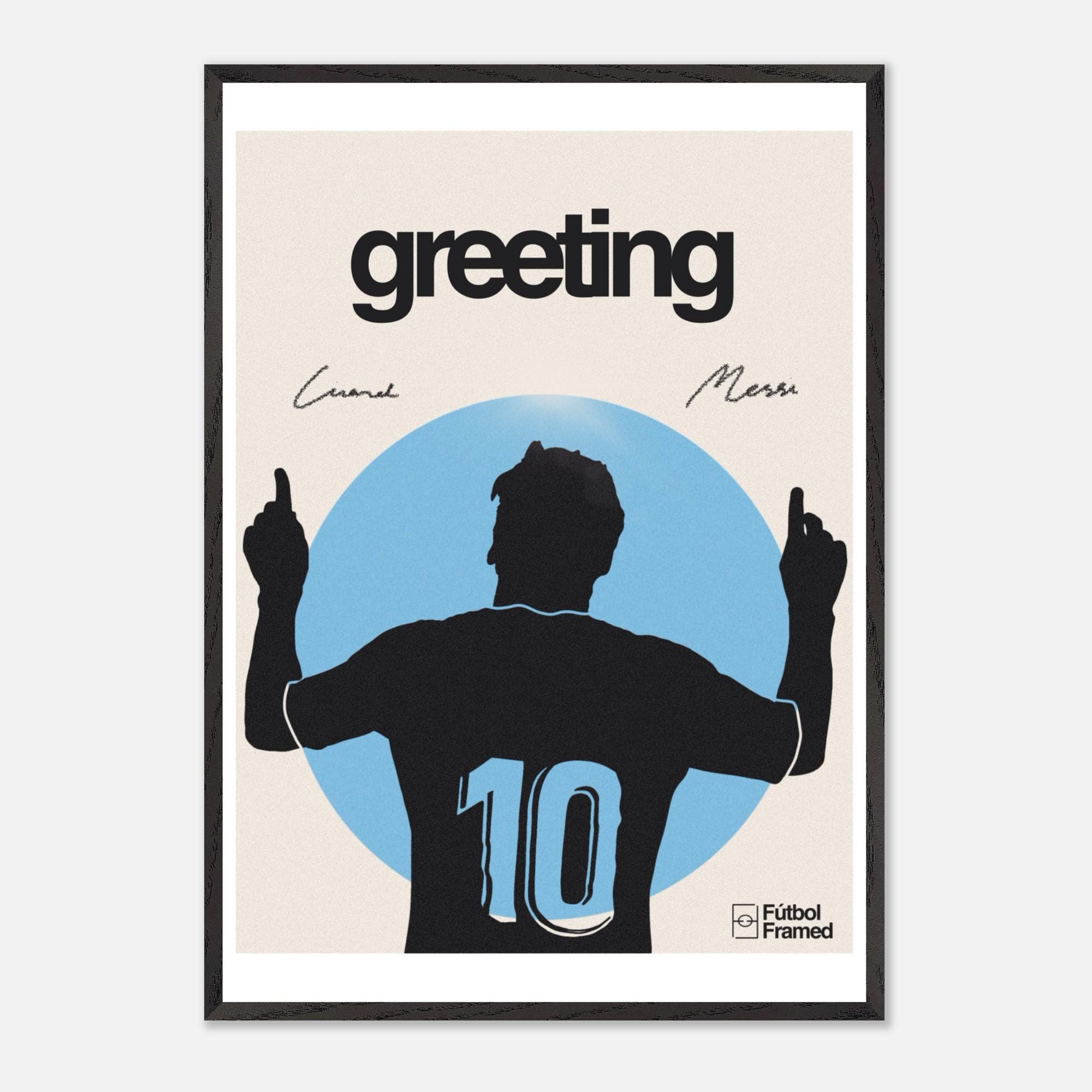 Messi Celebration Poster - "greeting" - Premium Framed Poster - Etsy