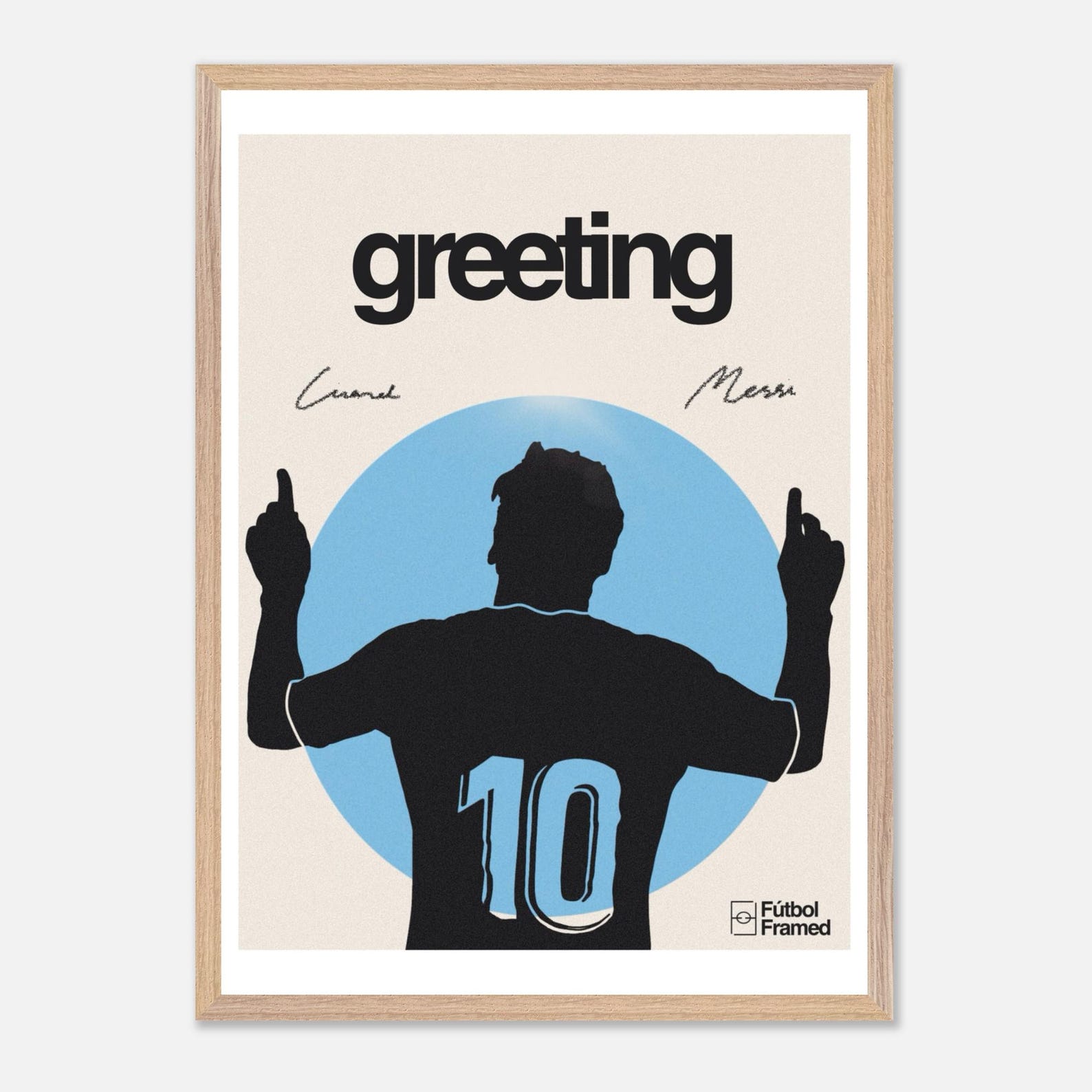 Messi Celebration Poster - "greeting" - Premium Framed Poster - Etsy