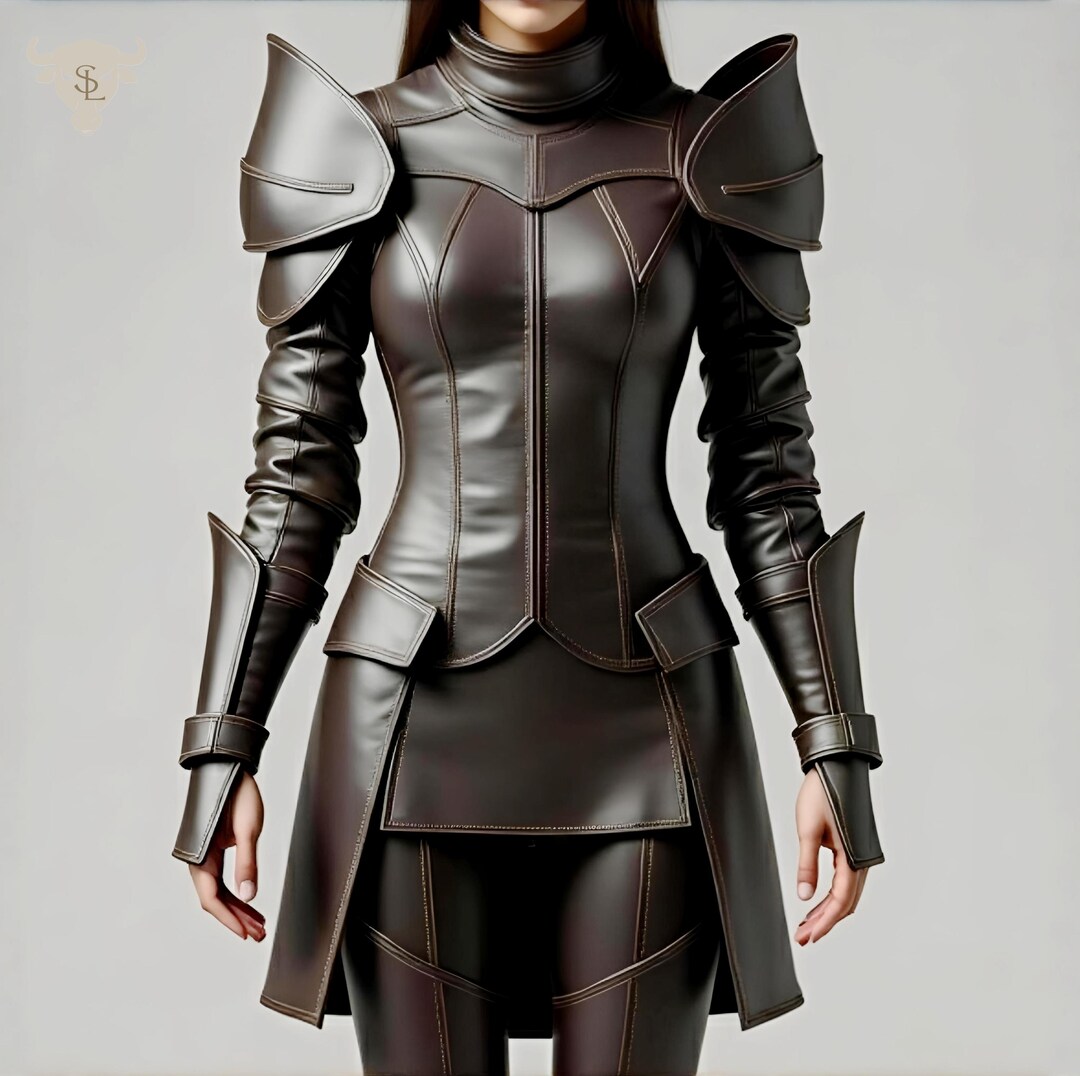 Women's Medieval Leather Armor Jacket | Handmade Black Battle Tunic ...