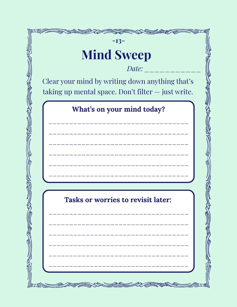 ADHD Focus Guide & Daily Planner | Printable - Fillable PDF | Mental ...
