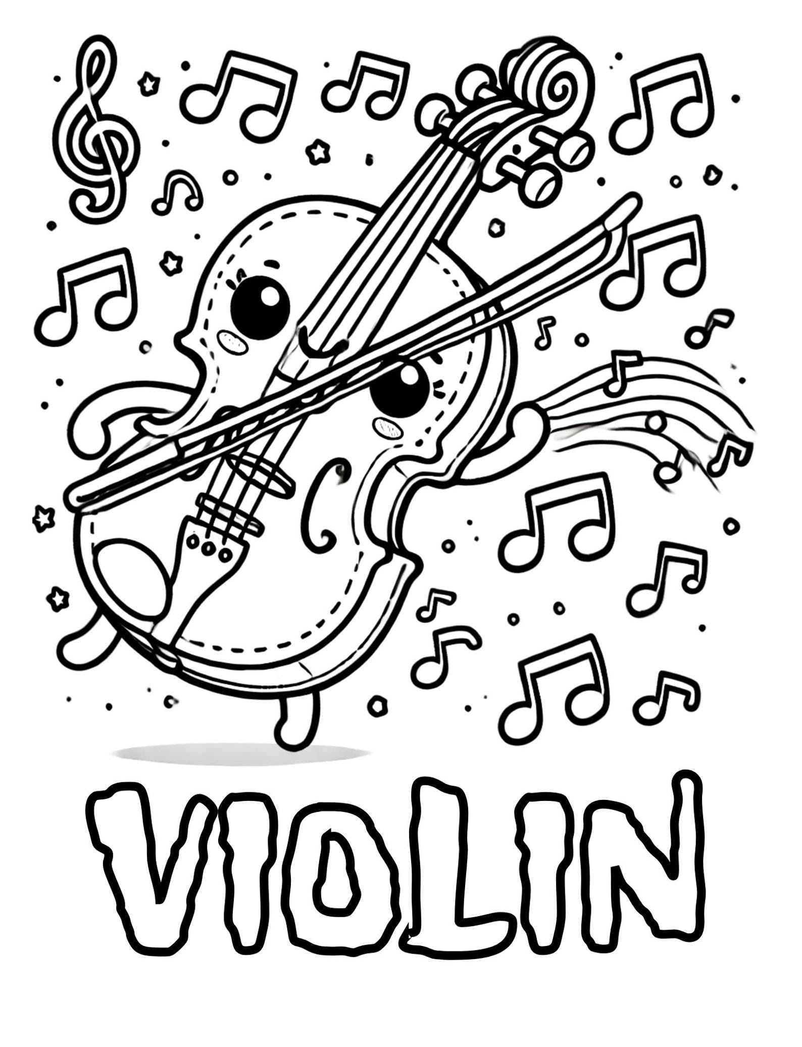 Musical Instruments Coloring Book | Fun Printable Coloring Pages for ...