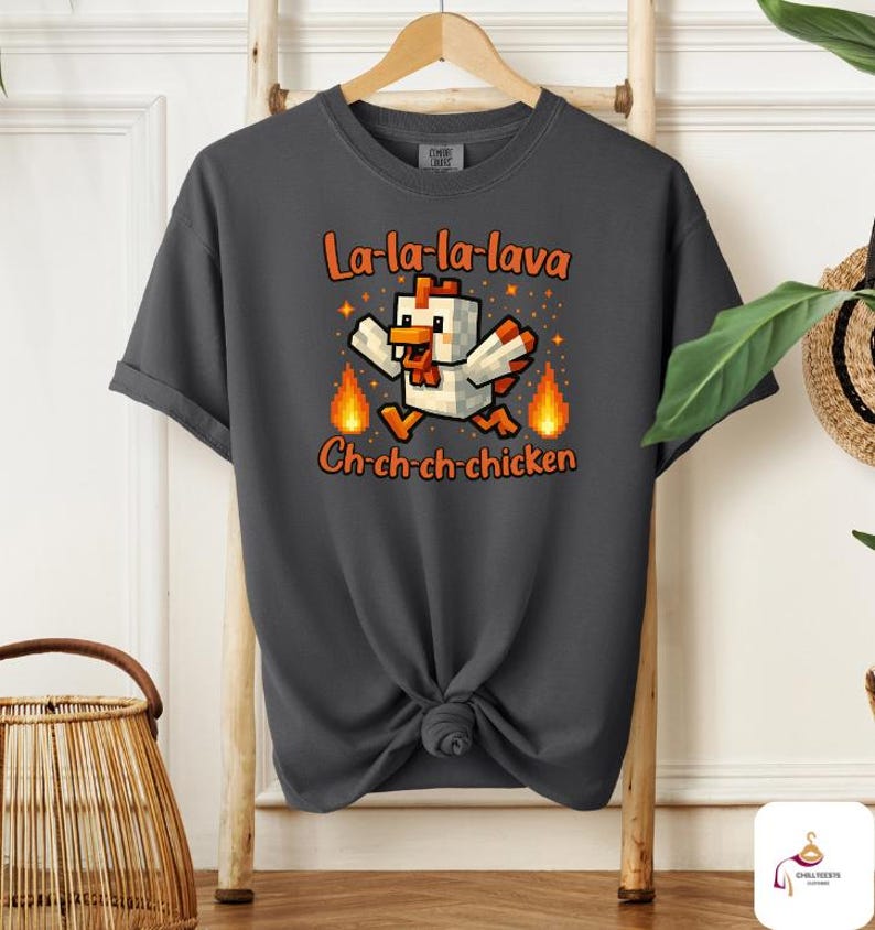 Funny Pixel Chicken T-shirt, Lava Game Tee , Black Day Gift - Etsy