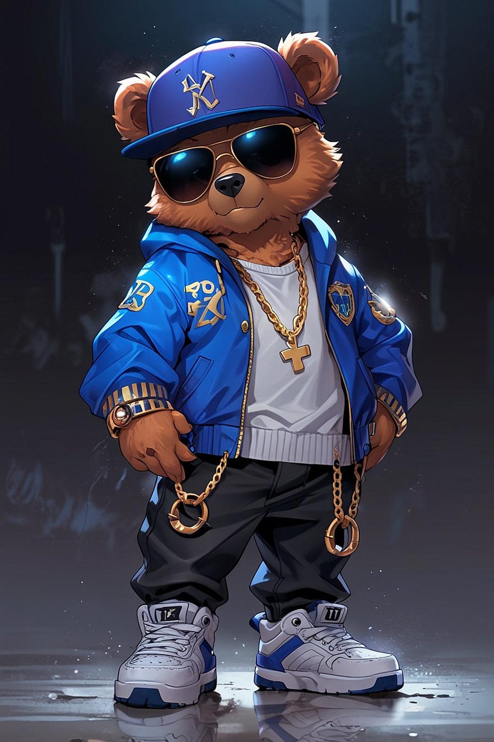 Bear Digital Art – Cool Streetwear Bear, Urban Swag Printable Art - Etsy