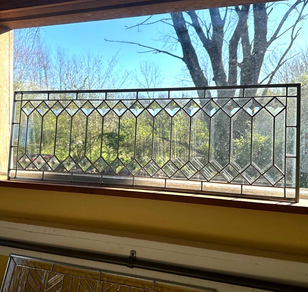 PRE-MADE and Ready to SHIP! Stained Glass Transom - Trellis Transom ...