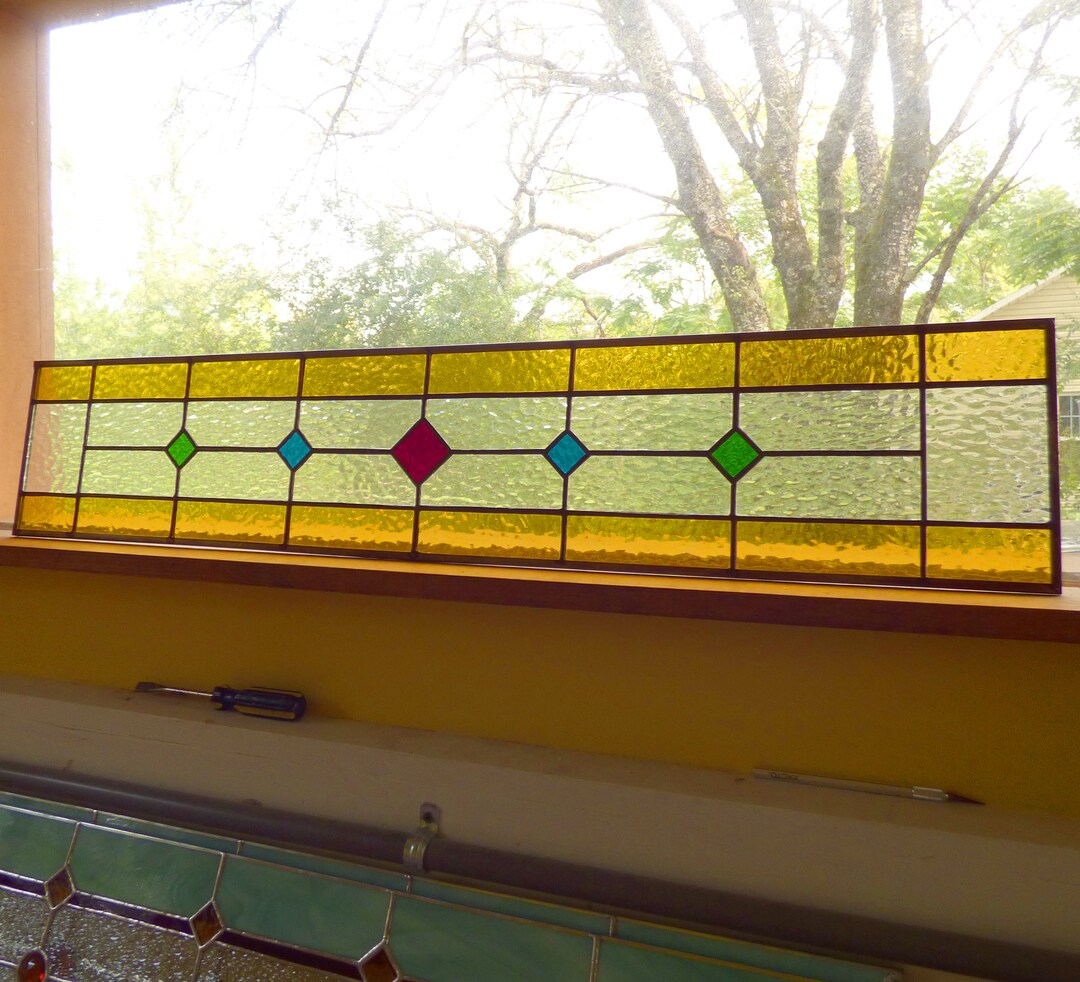 Stained Glass Transom Window - Beautifully Simplified - Custom Sizes ...