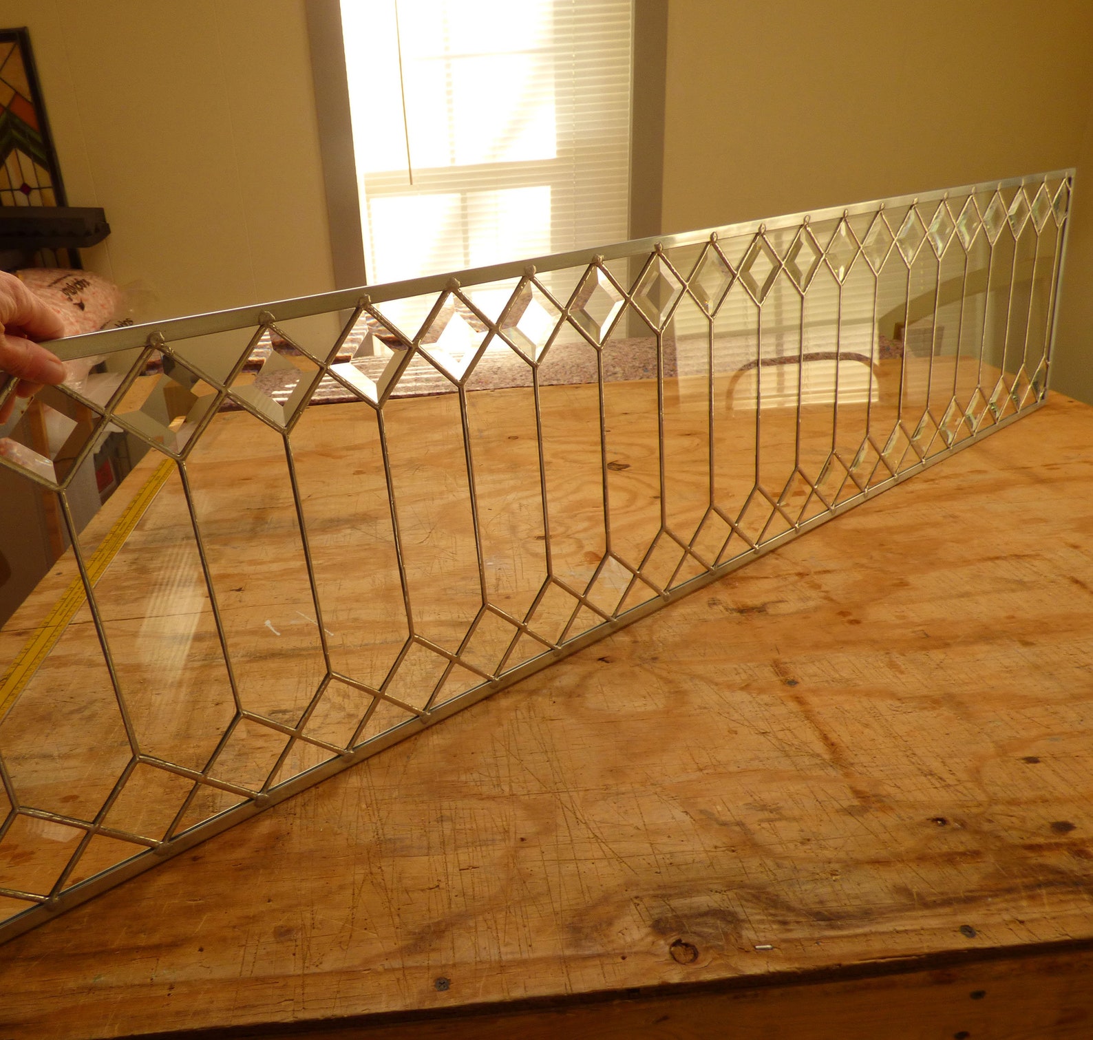 Custom Stained Glass Panel Trellis Transom - Etsy
