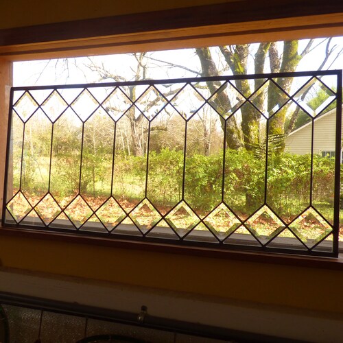 Custom Stained Glass Panel Trellis Transom 2 - Etsy