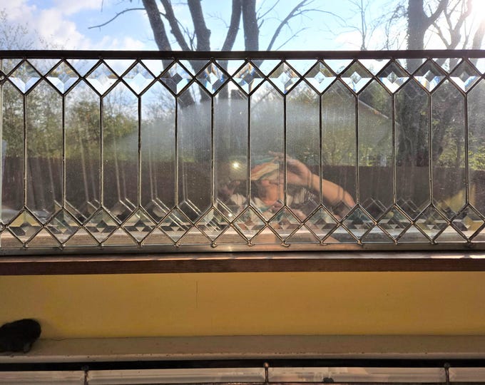 RESERVED LISTING for Robin Lewis - Stained Glass Trellis Transom Window ...