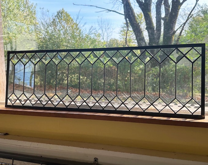 PREMADE, Ready to SHIP for FREE! Stained Glass Panel - Trellis Transom ...