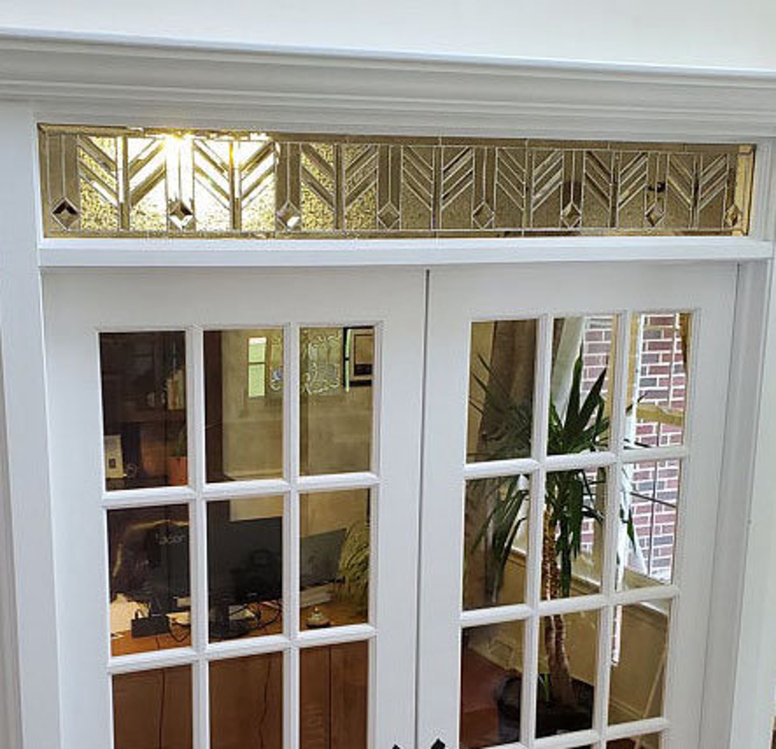 Custom Stained Glass Transom Wheat Transom Long - Etsy