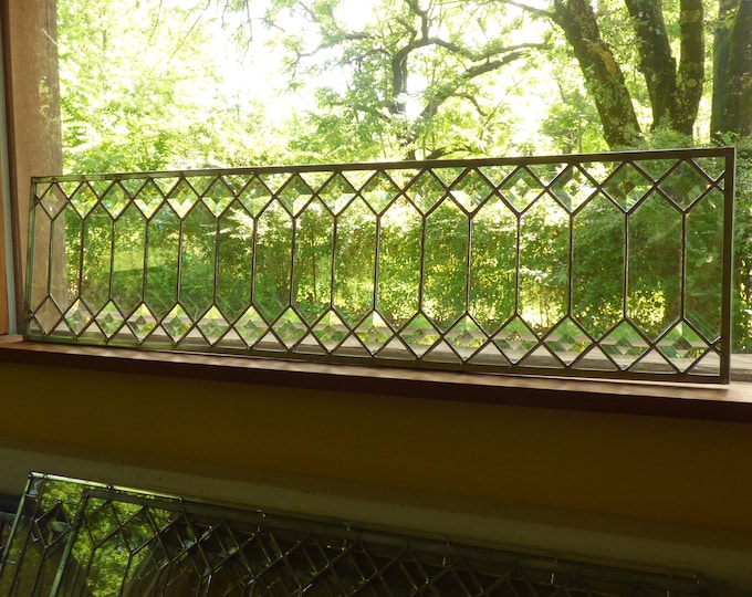 PREMADE and Ready to SHIP Custom Stained Glass Panel Trellis Transom 1 ...