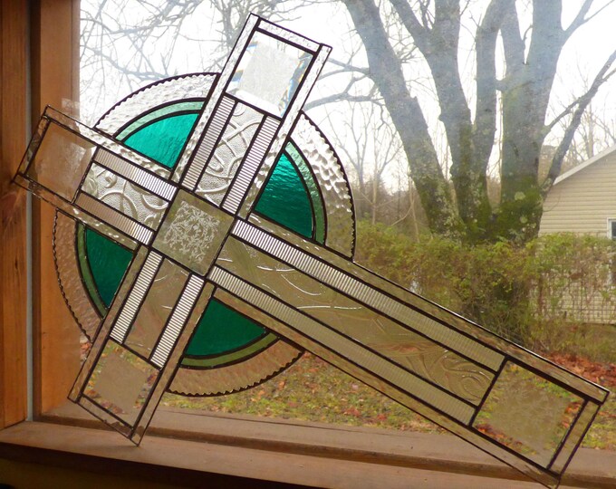 He Has Risen' - Stained Glass Cross Suncatchers - Crucifix Extra Large ...