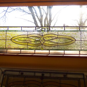 Custom Textured Stained Glass Transom English Scroll Stained Glass ...