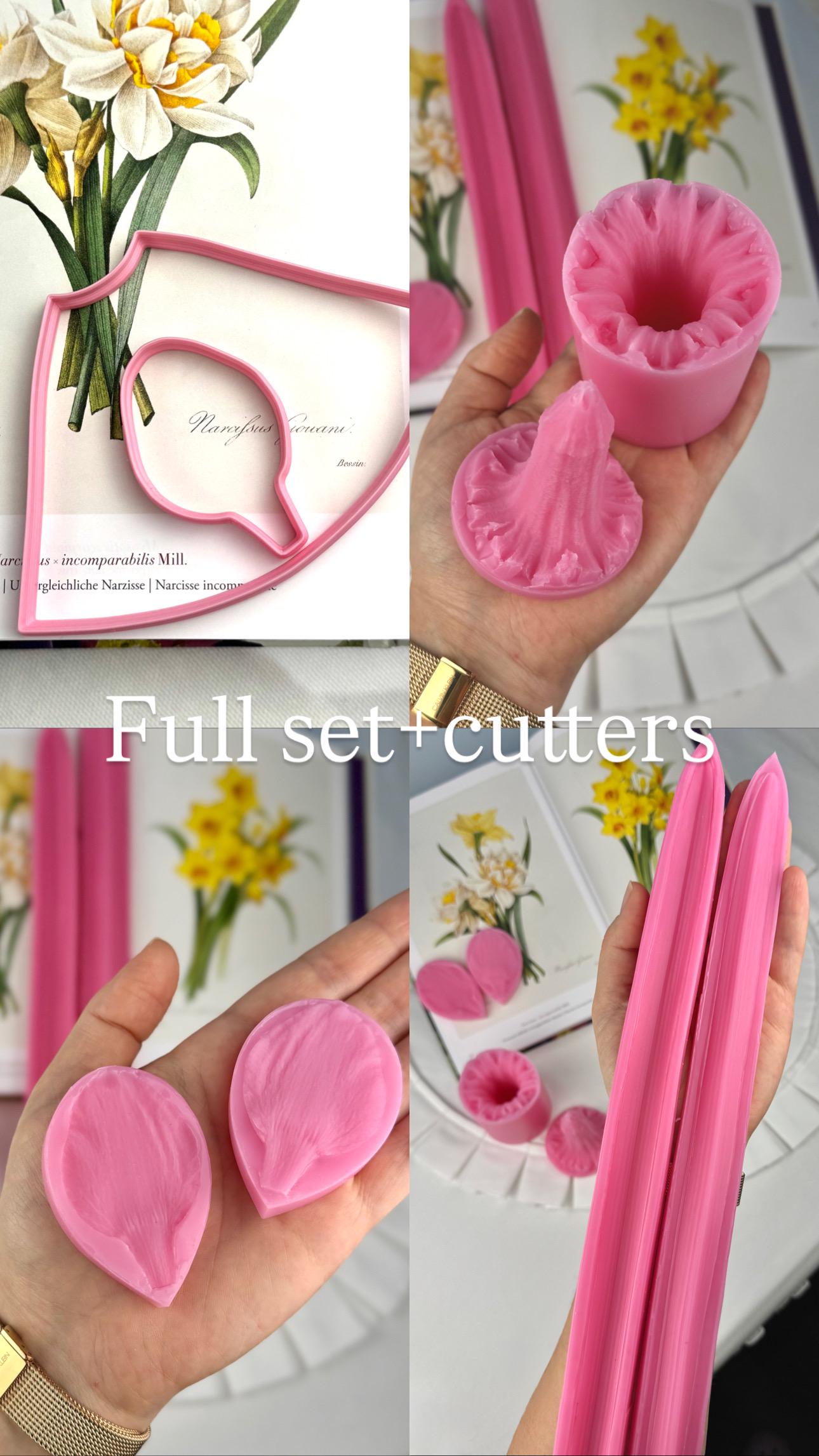 Daffodil Flower Veiner & Cutter Set – Silicone Tools for Petals ...