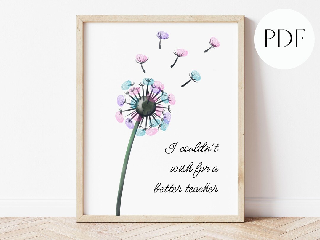 Teacher Appreciation Finger Print Tree, Personal Thankyou Teacher Gift ...