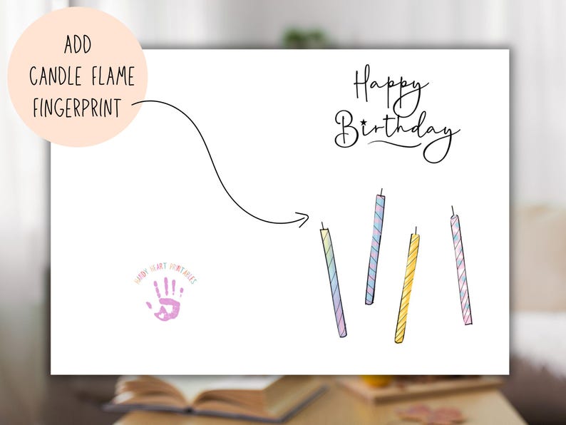 PRINTABLE Happy Birthday Finger Print Card, DIY Birthday Card From Kids ...