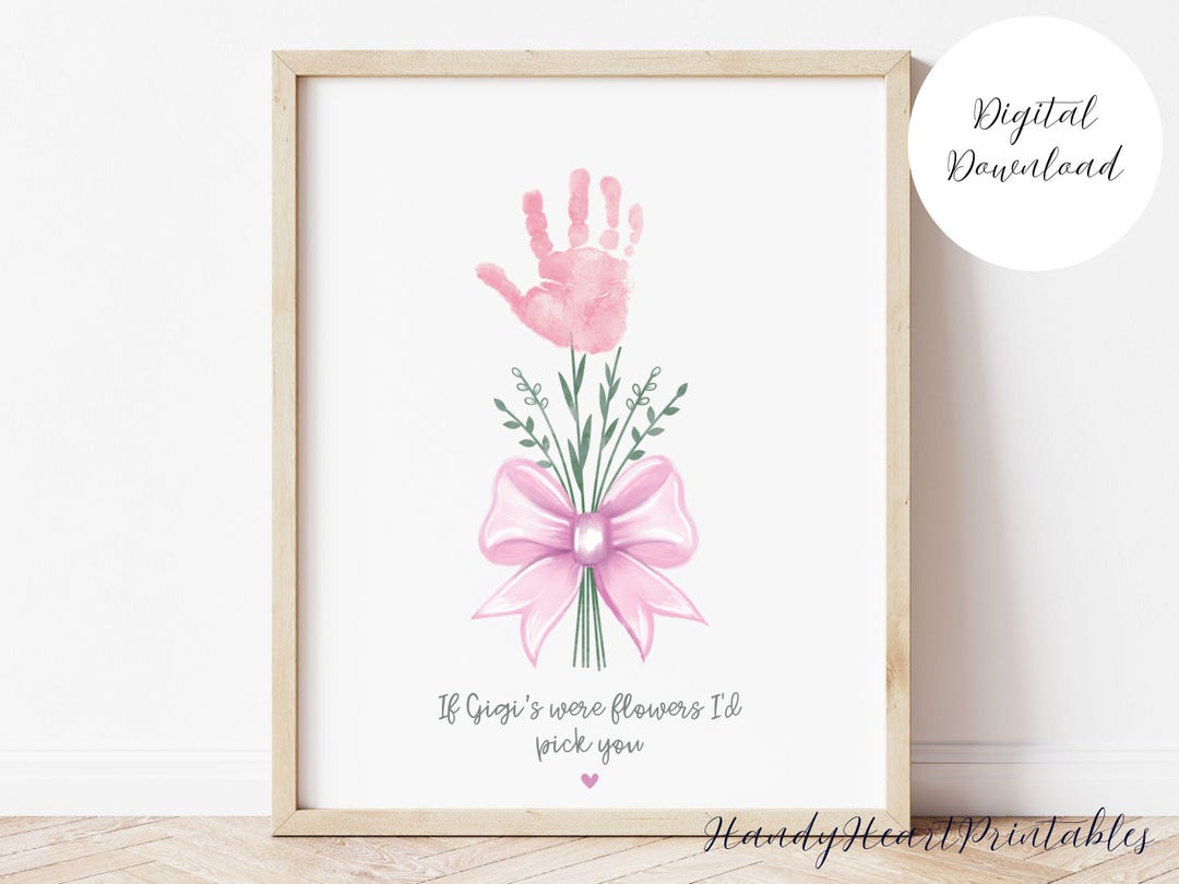 Gigi Handprint Bouquet , New Baby Gift for Grandma, Grandma Birthday ...