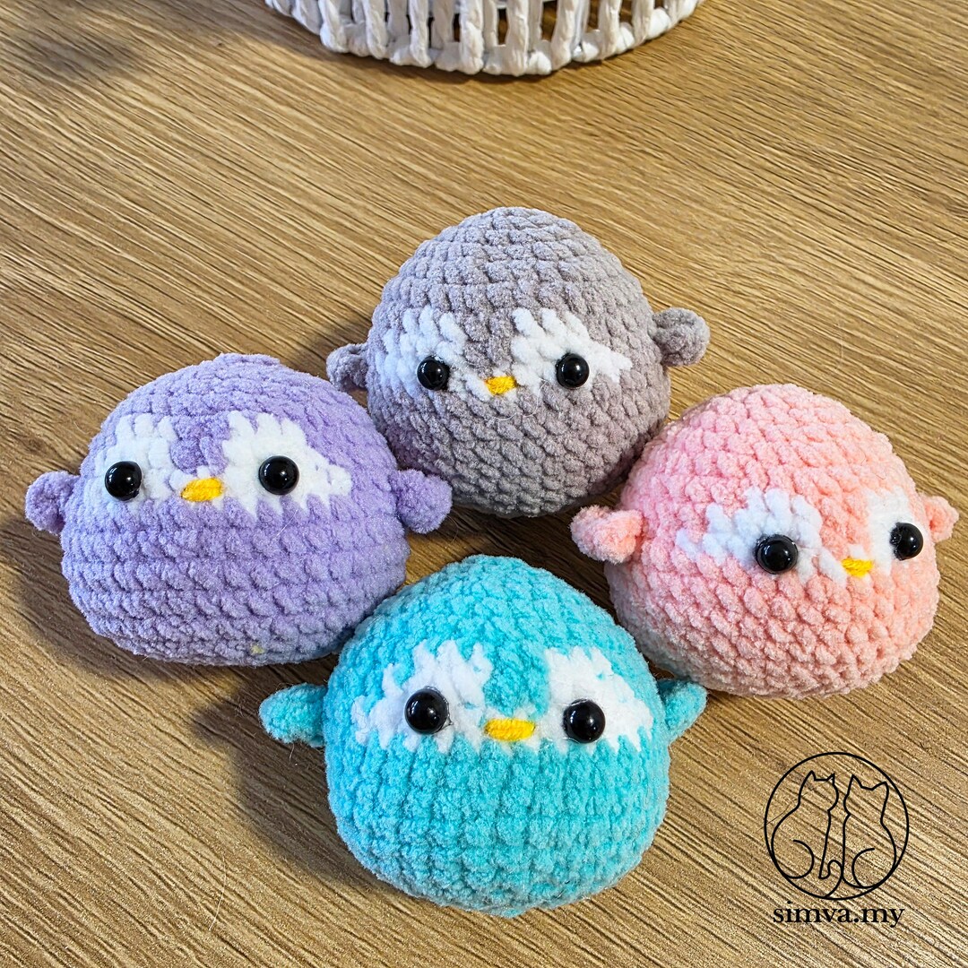 Crochet Penguin Keychain: Velvet Amigurumi Plush Charm - Etsy