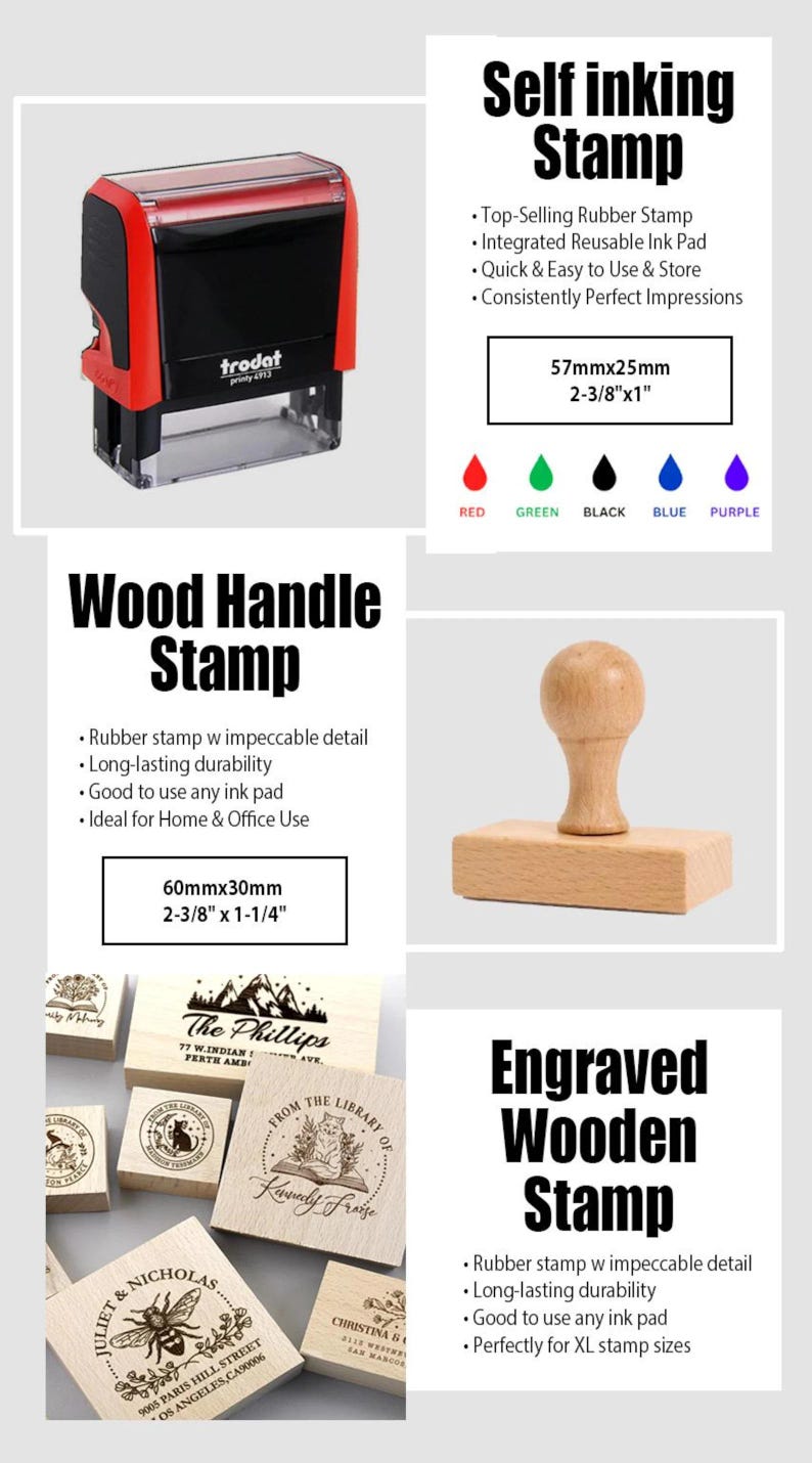 Personalized Custom Text Stamp | Self Inking Customize Text Stamp ...