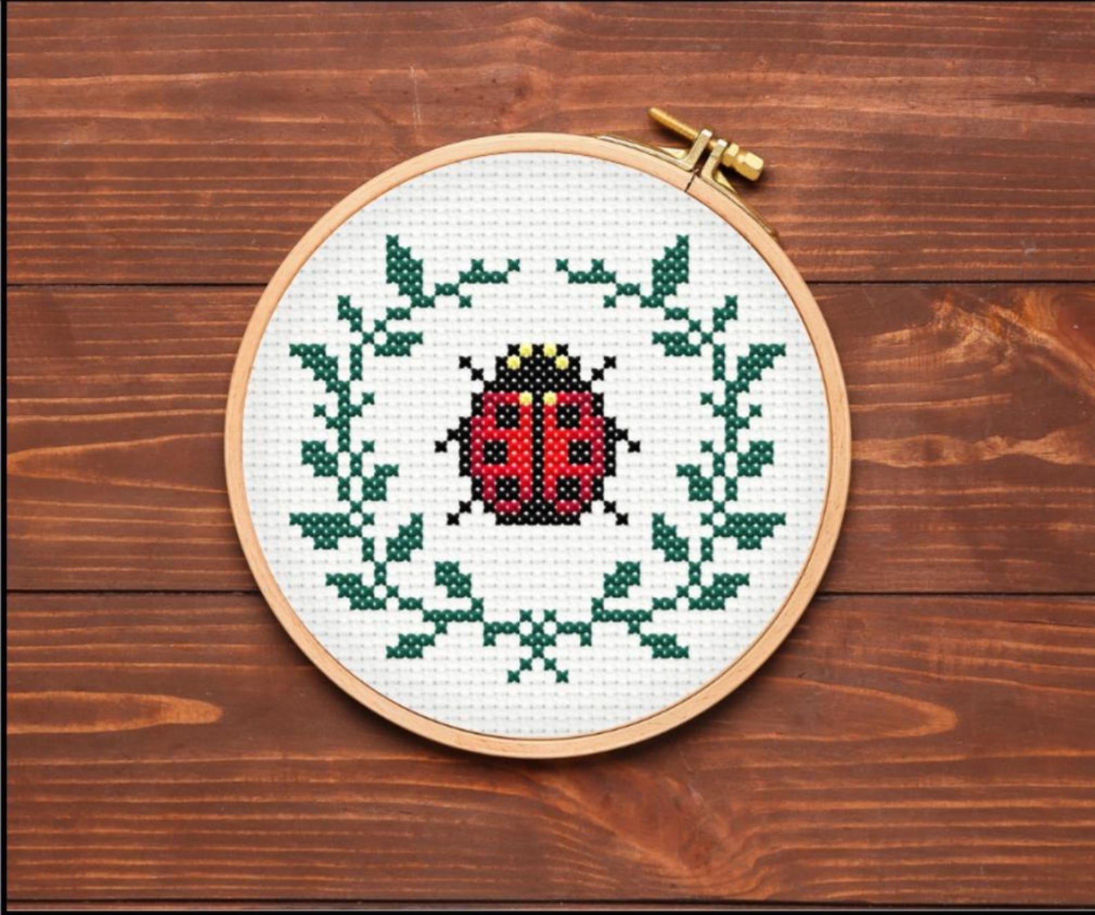 Mini Ladybug Cross Stitch Pattern - Beginner Embroidery (digital ...
