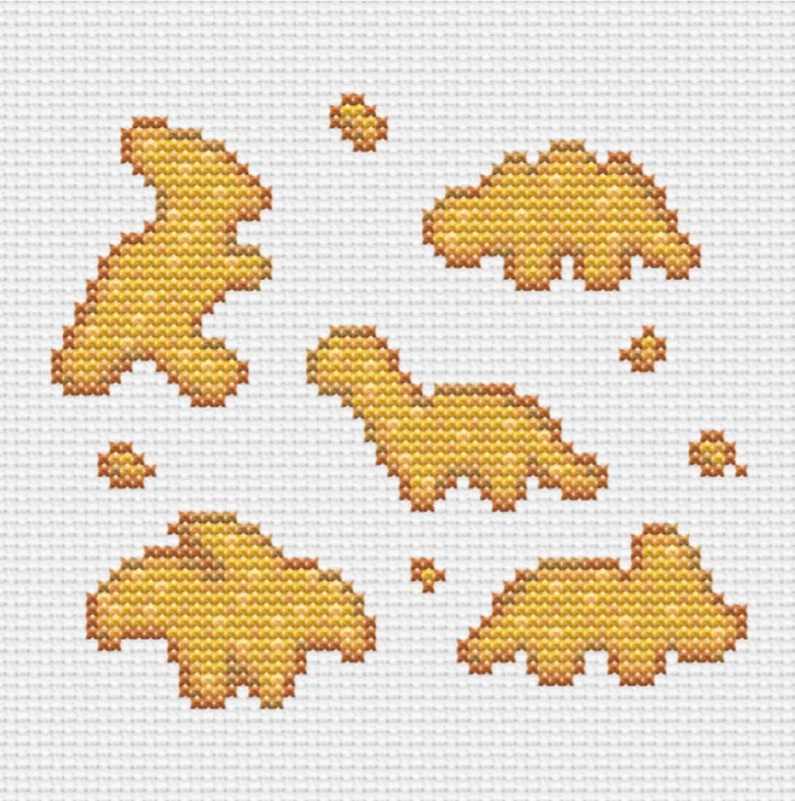 Dino Nugget Cross Stitch Pattern - Etsy