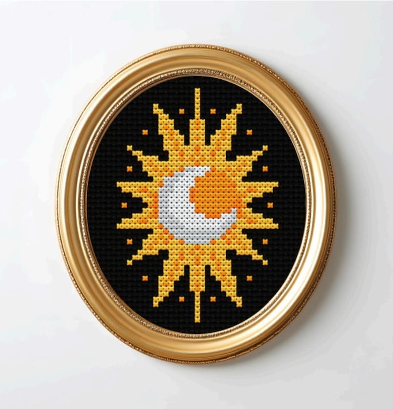 Sun & Moon Cross Stitch Pattern - Celestial PDF - Etsy