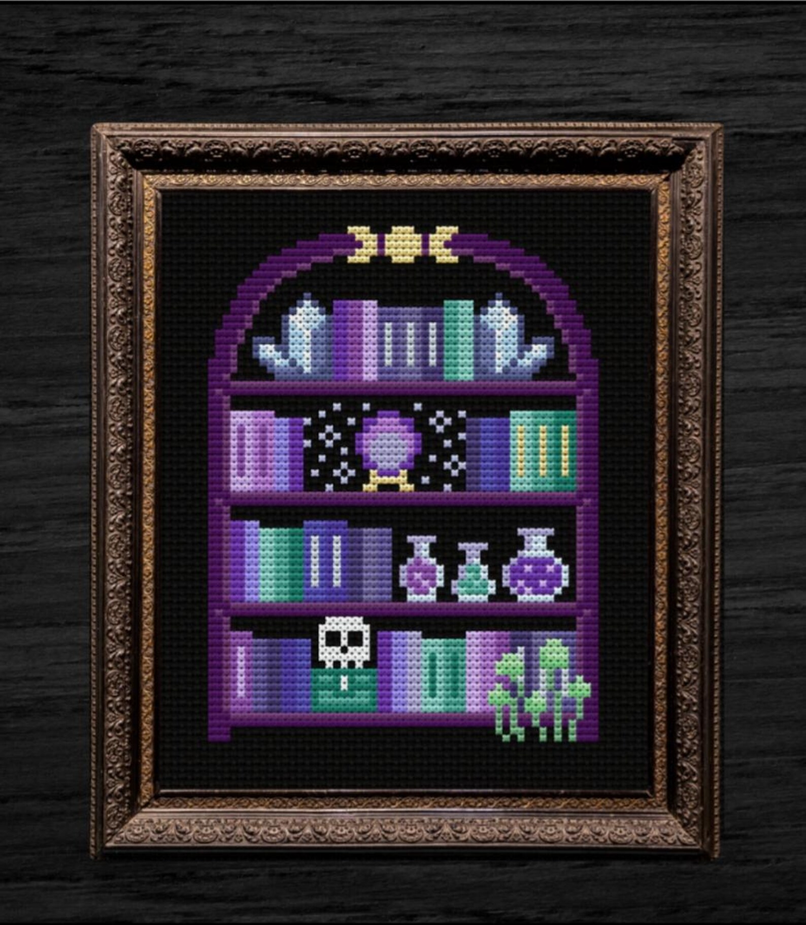 Witchy Bookcase Cross Stitch Pattern - Etsy