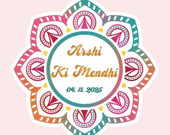 Set of 30 Custom Dholki Stickers, Sangeet Mehendi Stickers/ Custom ...
