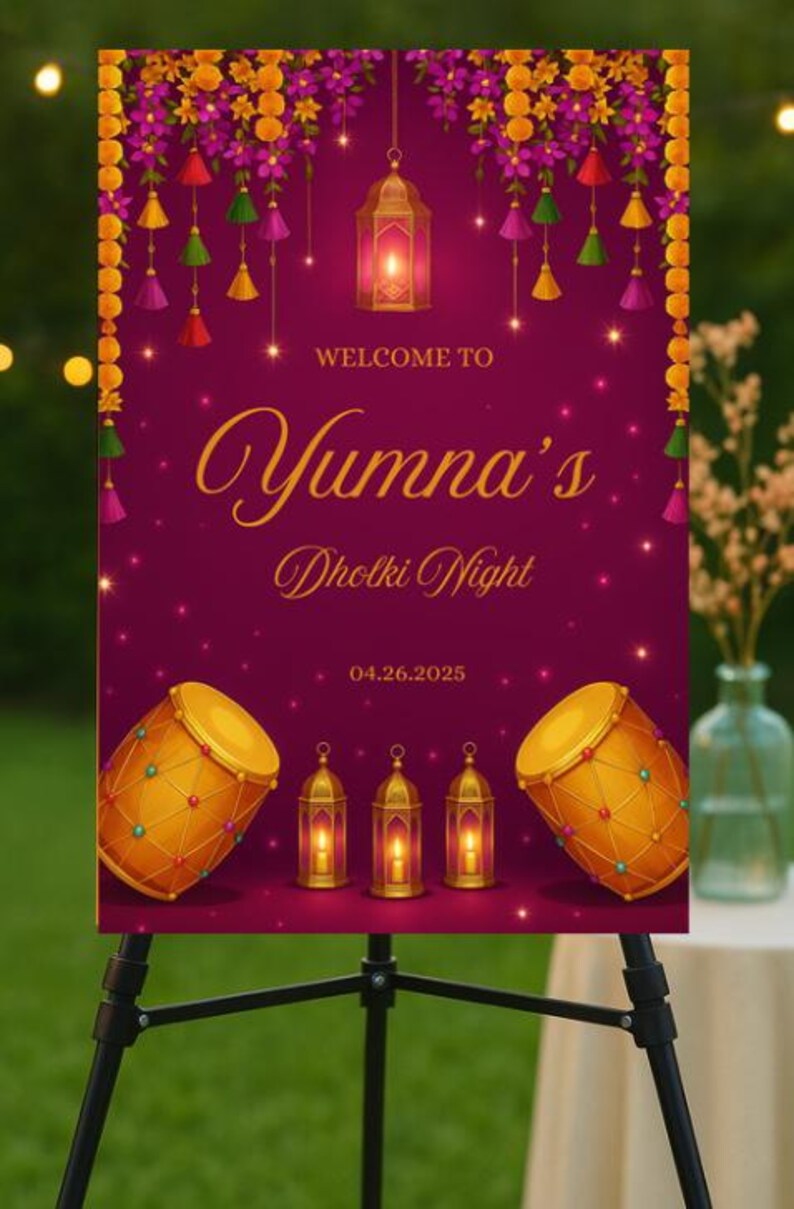 Dholki Welcome Sign as Dholki Decor, Dholki Sign & Dholki Decoration ...