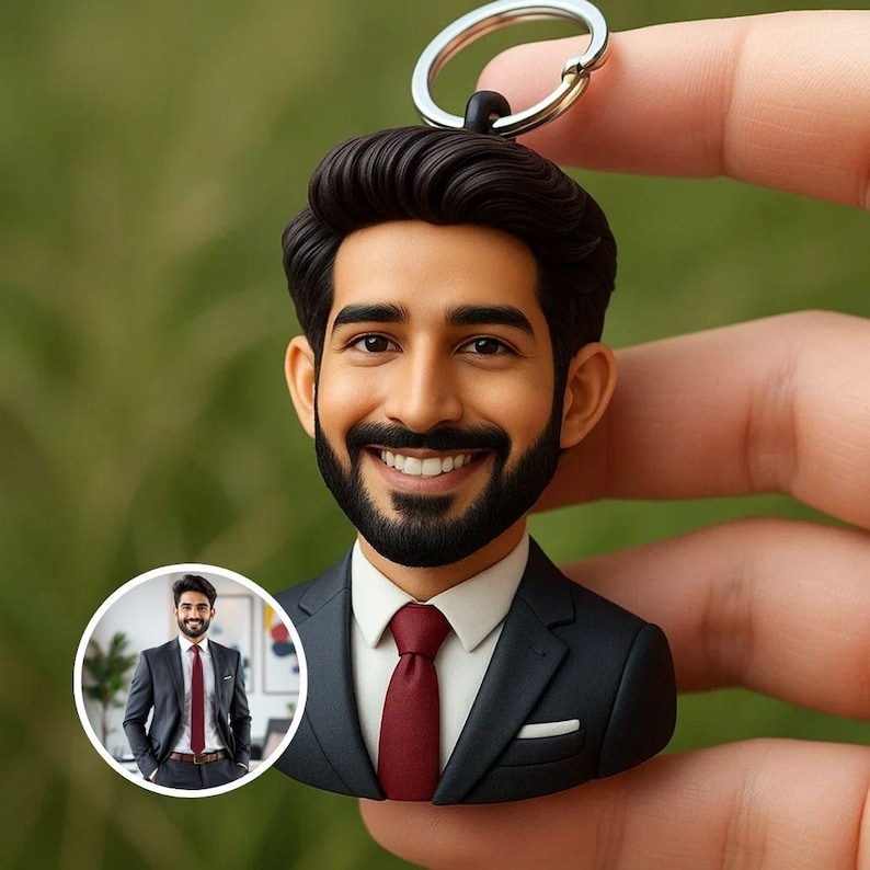 Executive Keychain Custom 3D Printed Bust, Hand-painted Resin Miniature ...